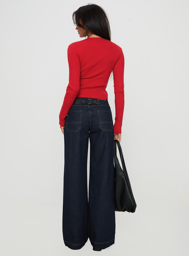Jankins Baggy Jeans Dark Blue Wash | Princess Polly USA