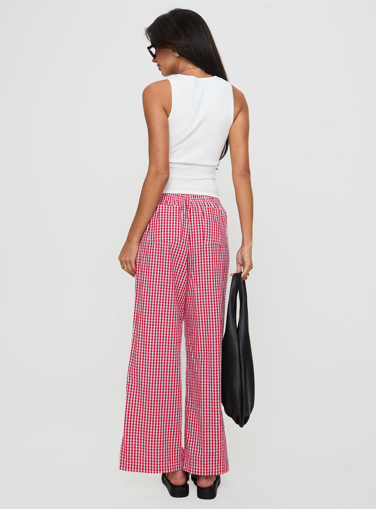 Beach House Pants Red Gingham | Princess Polly USA