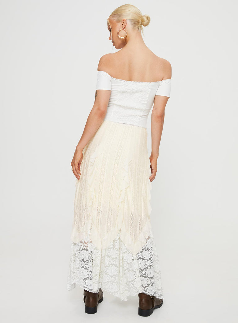 Astryd Lace Maxi Skirt Cream