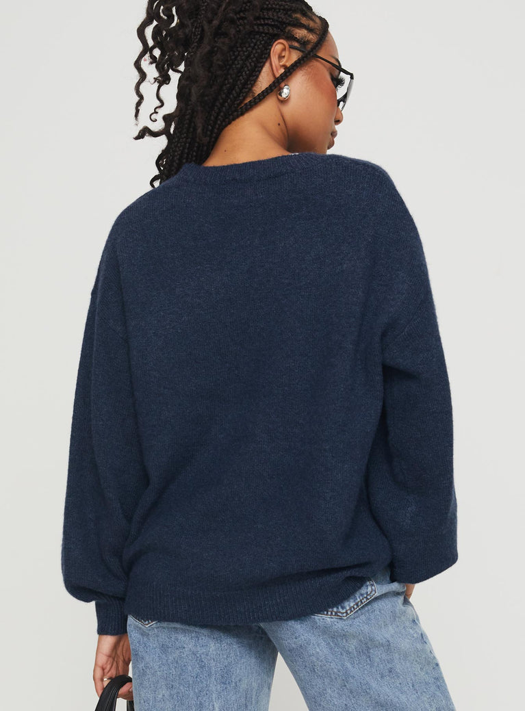 Ryanna Sweater Navy | Princess Polly USA
