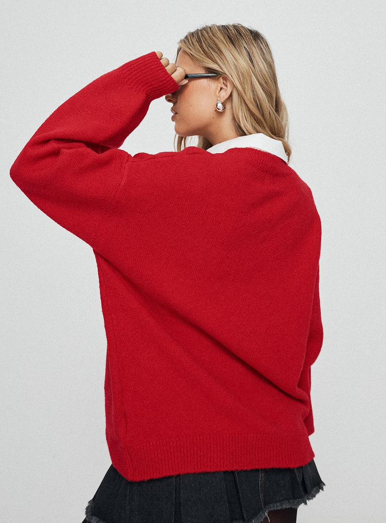 Ryanna Sweater Red | Princess Polly USA
