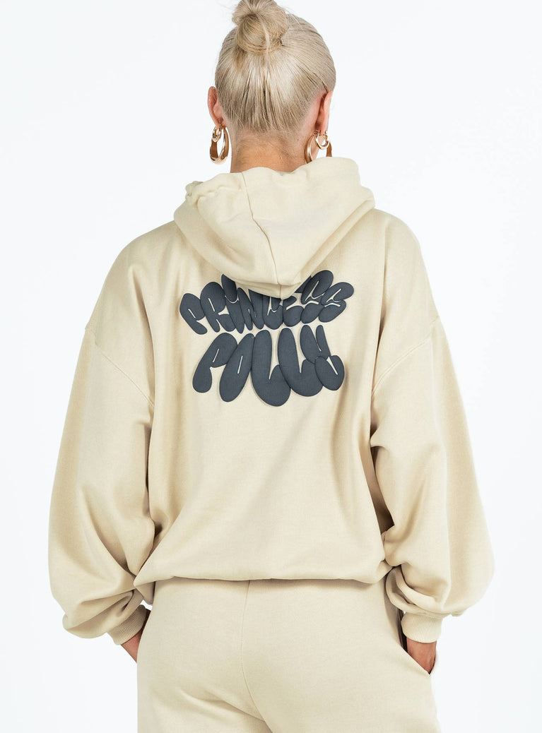 Princess Polly Hooded Sweatshirt Bubble Text Stone / Slate | Princess ...