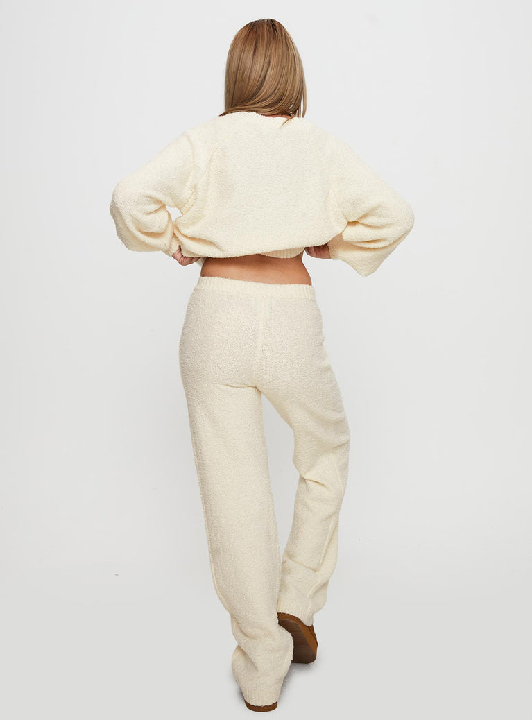 Susi Fluffy Knit Pant Ivory | Princess Polly USA