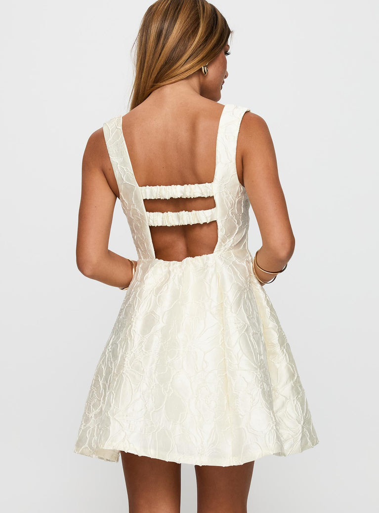 Eloquent Mini Dress Ivory | Princess Polly USA