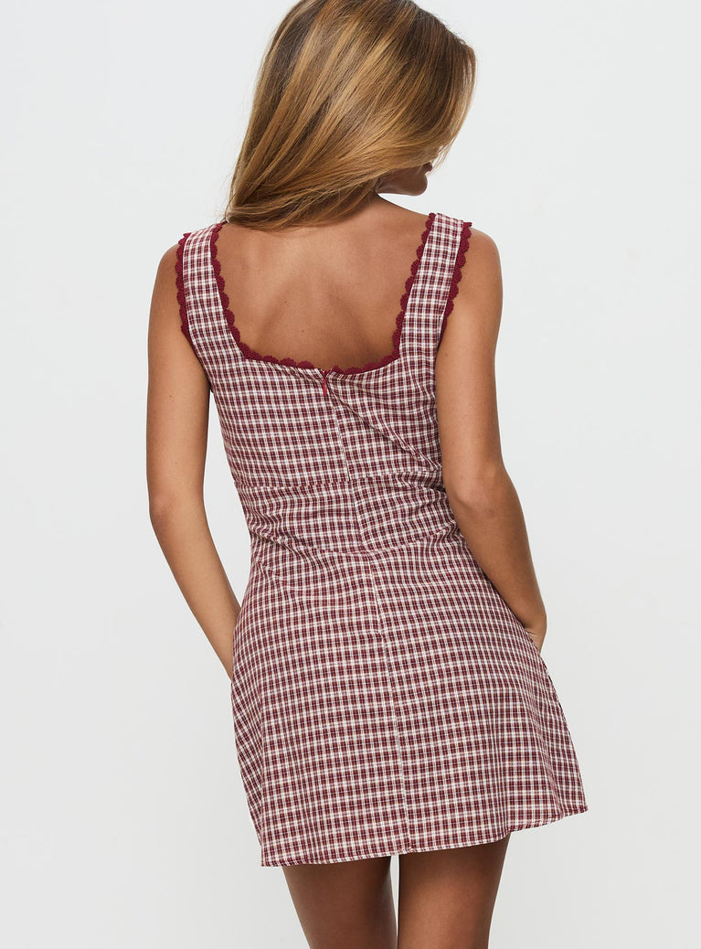 Dasha Mini Dress Red Check | Princess Polly USA