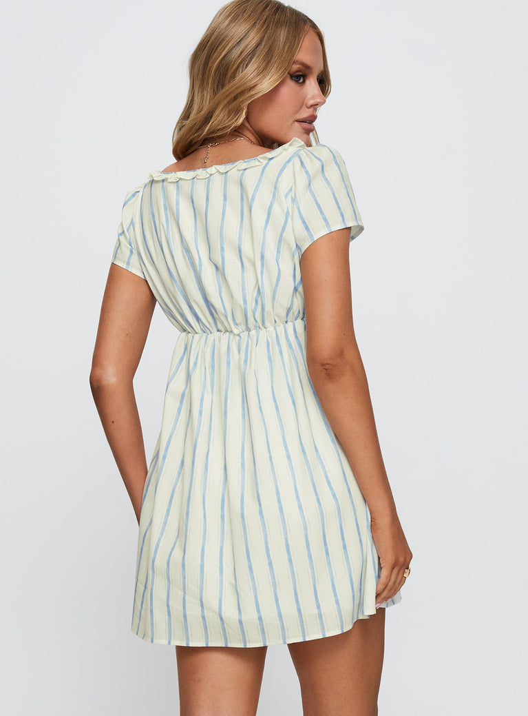 Monsterrat Mini Dress Blue Stripe | Princess Polly USA