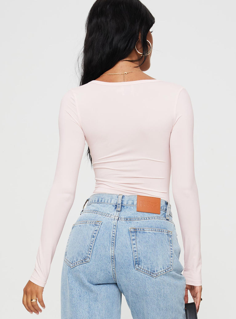 Delgado Long Sleeve Bodysuit Pink | Princess Polly USA