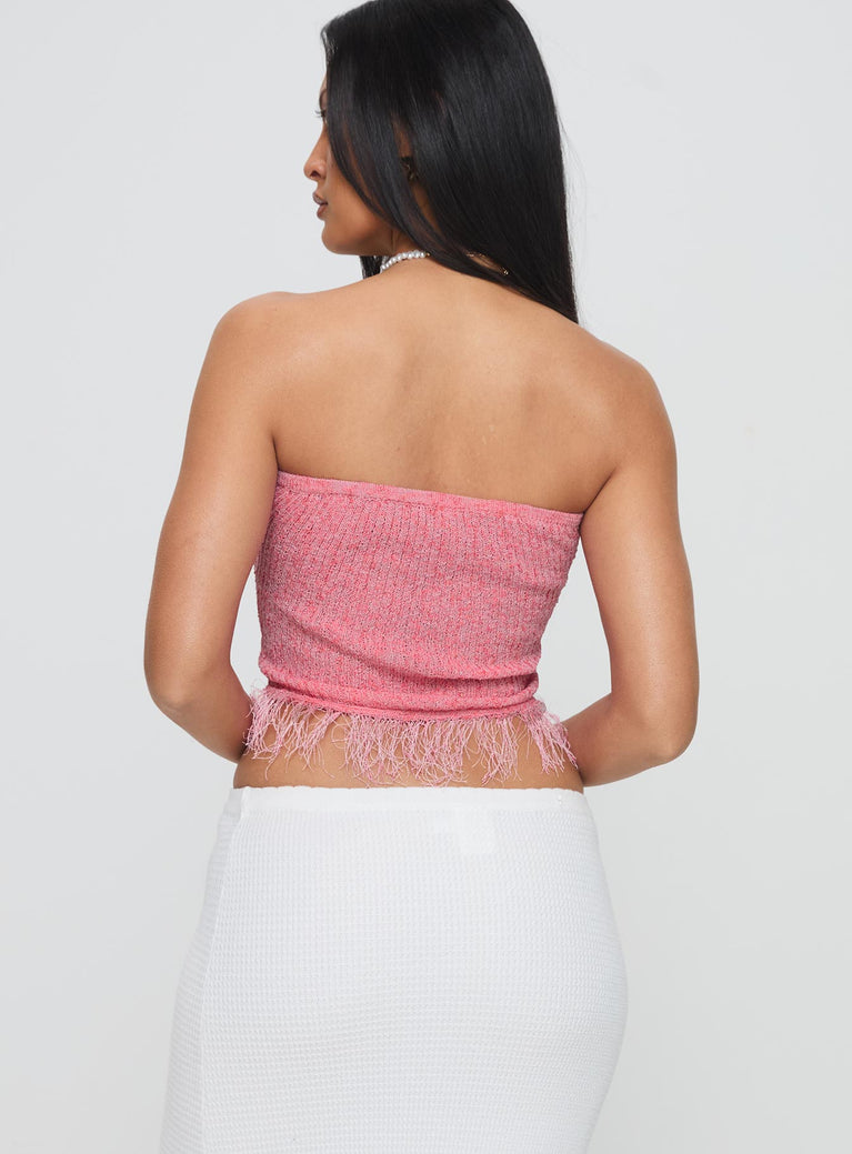 Kovac Reversible Fringe Tube Top Pink | Princess Polly USA