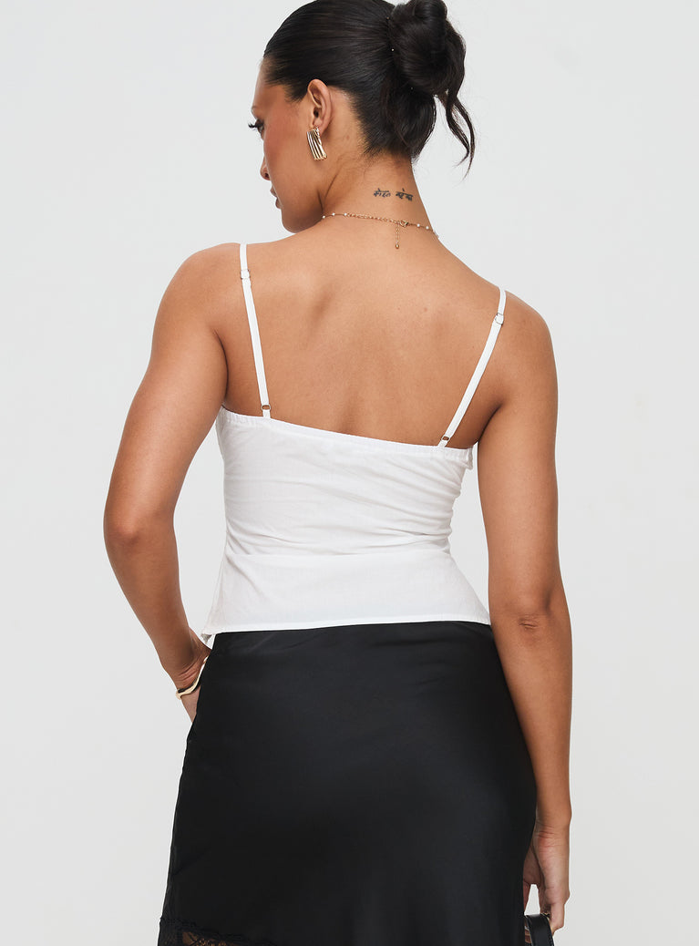Aruba Embroidered Cami White | Princess Polly USA
