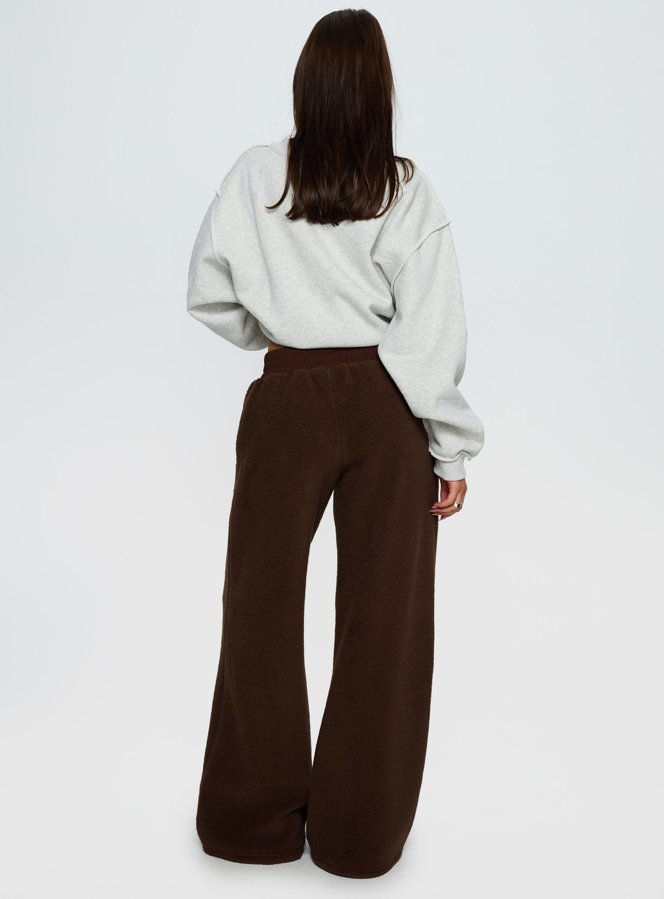 Siberia Fleece Track Pant Chocolate Brown | Princess Polly