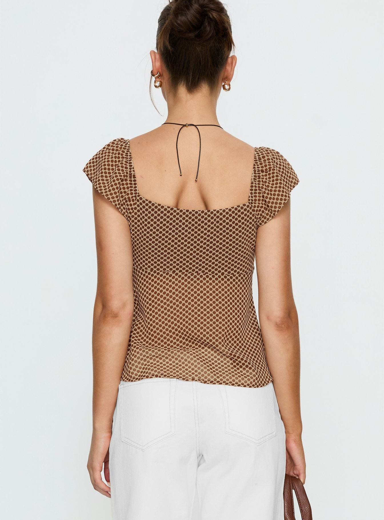 Jazz Club Top Brown Polka | Princess Polly