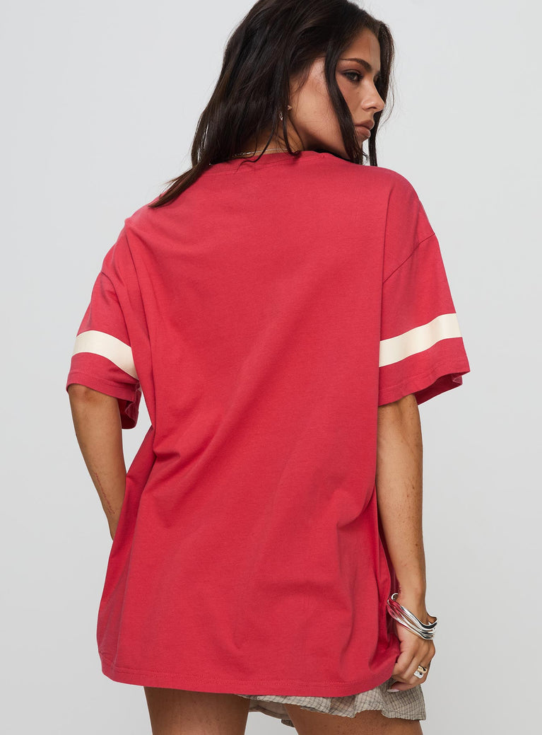 New York 95 Oversized Tee Red | Princess Polly USA