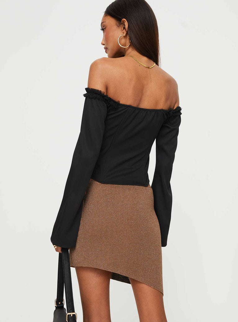 Bronwen Asymmetrical Mini Skirt Brown | Princess Polly USA