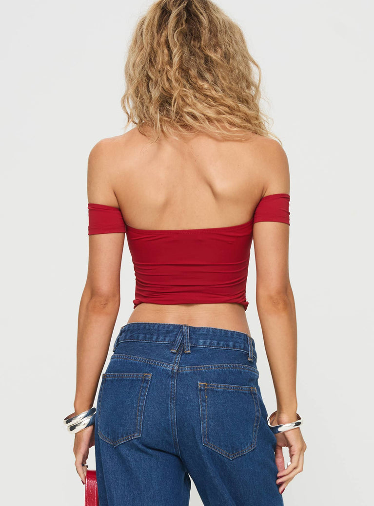 Larisha Off The Shoulder Top Red | Princess Polly USA