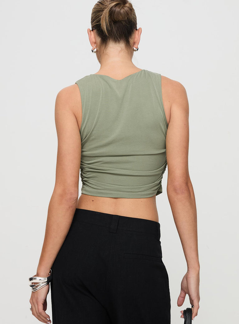 Hold Em High Neck Top Green | Princess Polly USA