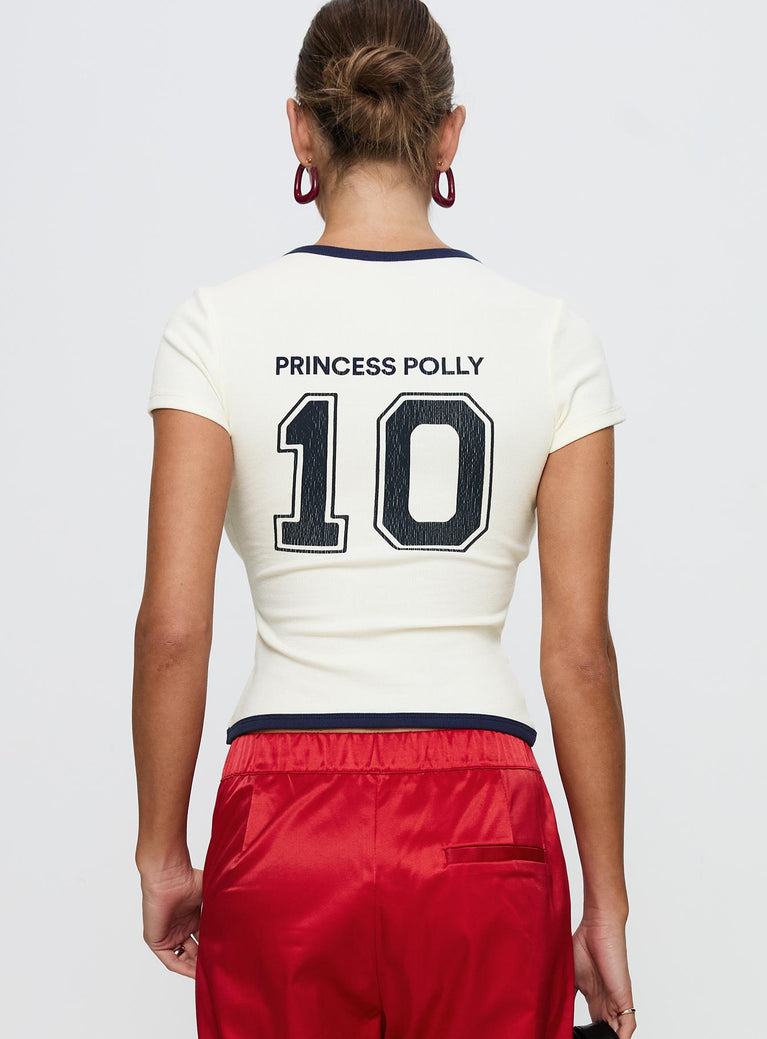 Track Record Graphic Top Cream | Princess Polly USA