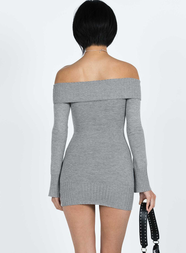 Mainey Long Sleeve Mini Dress Grey | Princess Polly USA