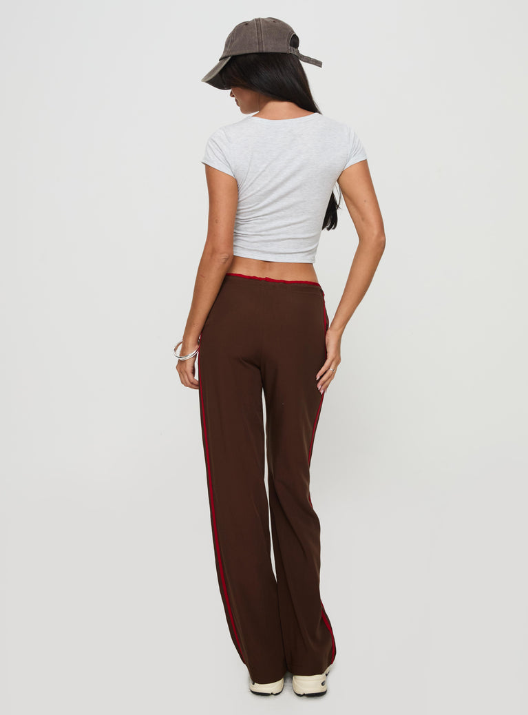 Maranie Pants Brown / Red | Princess Polly USA