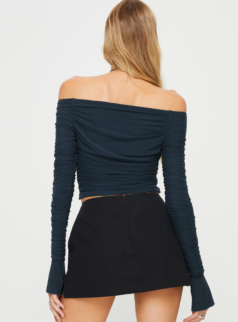 Moreno Off The Shoulder Top Navy | Princess Polly USA