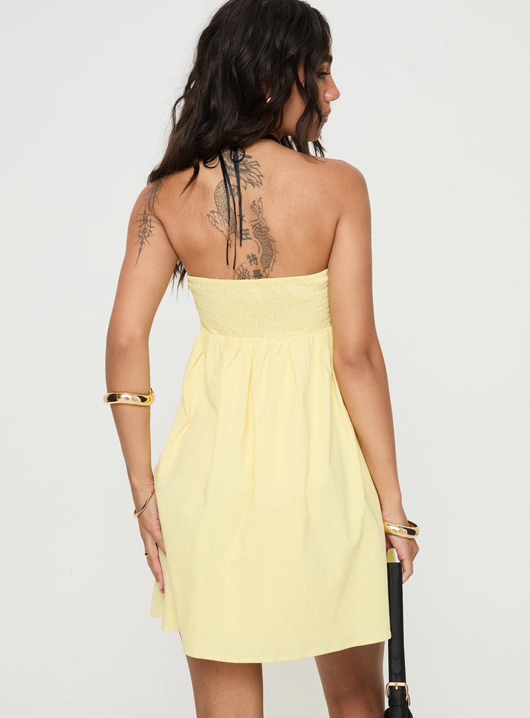 Osment Strapless Mini Dress Lemon | Princess Polly USA
