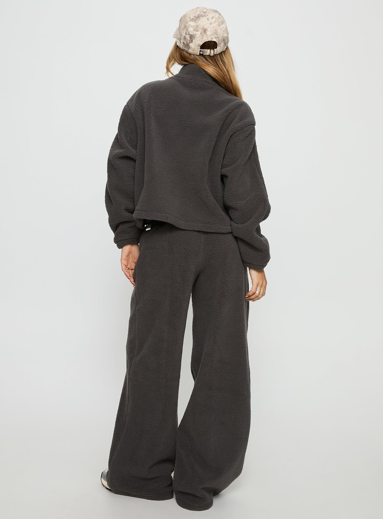 Siberia Fleece Track Pant Charcoal | Princess Polly