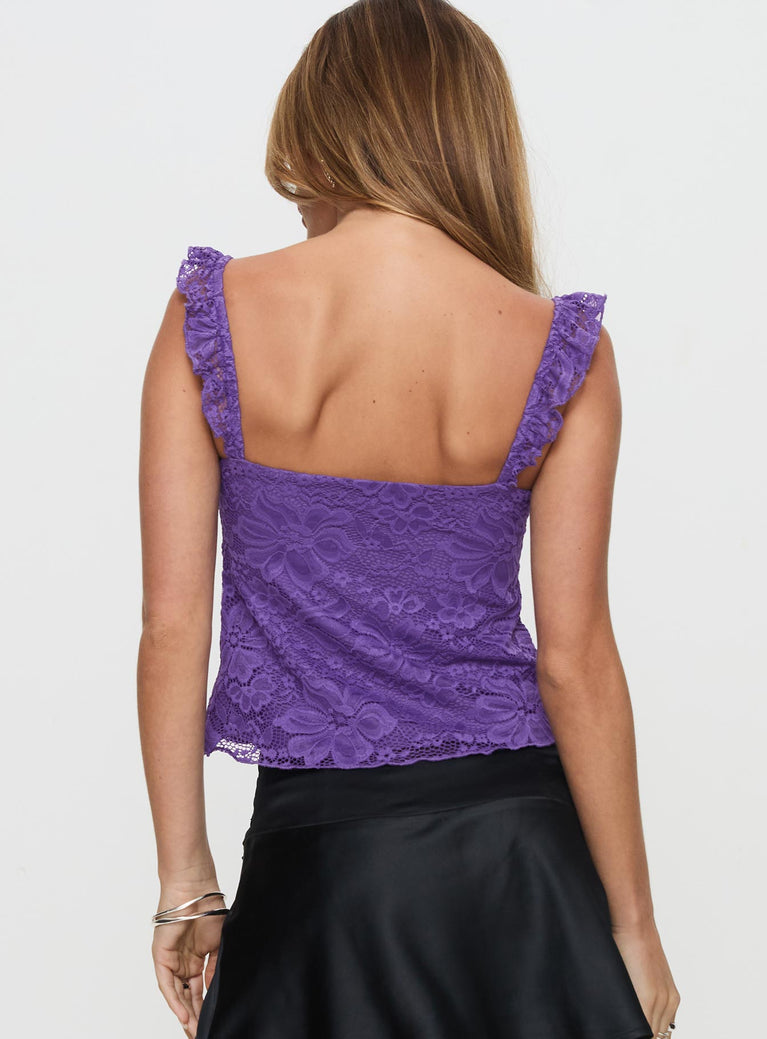Madaleine Lace Top Purple | Princess Polly USA