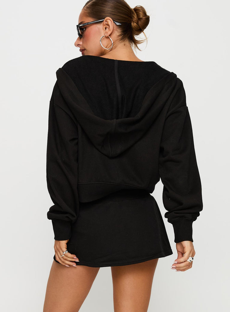 Down Low Fleece Skort Black | Princess Polly USA