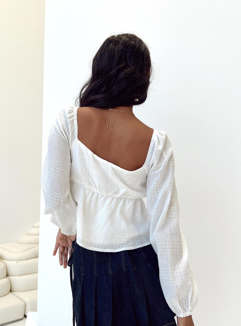 Maxime Long Sleeve Top White | Princess Polly USA