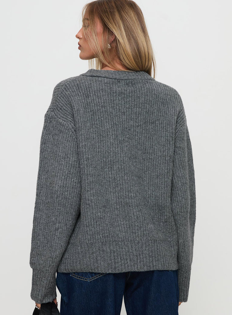 Lexene Zip Through Jumper Grey | Princess Polly USA