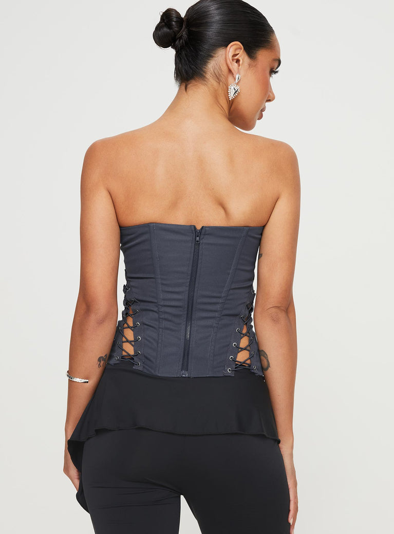 Eden Lace Up Corset Blue | Princess Polly USA