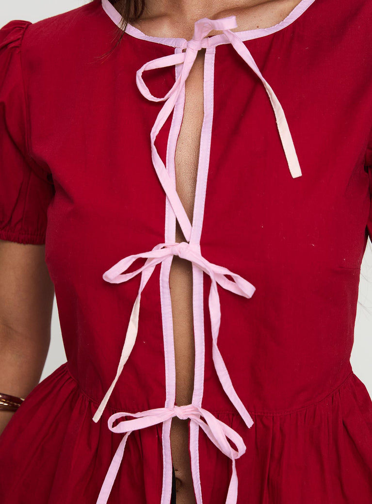 Ryota Blouse Red/pink | Princess Polly USA