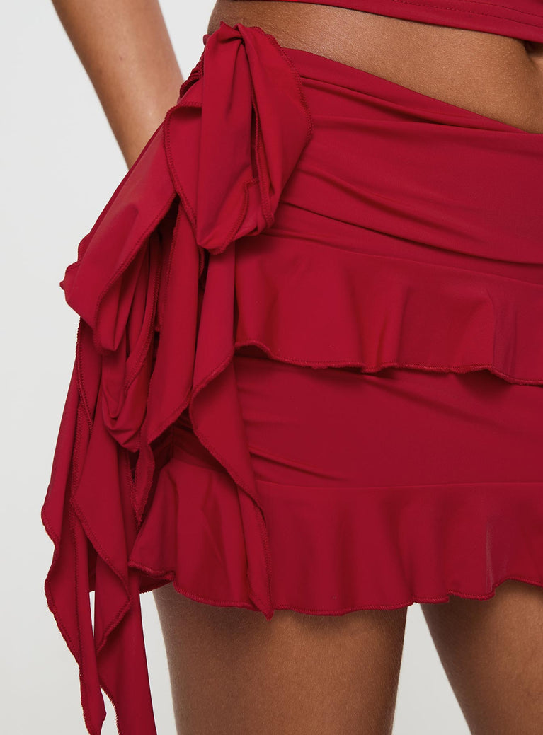 Rendezvous Mini Skirt Crimson | Princess Polly USA