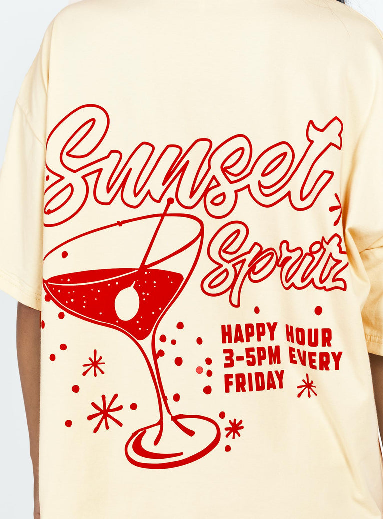 Sunset Spirit Oversized Tee Cream | Princess Polly USA