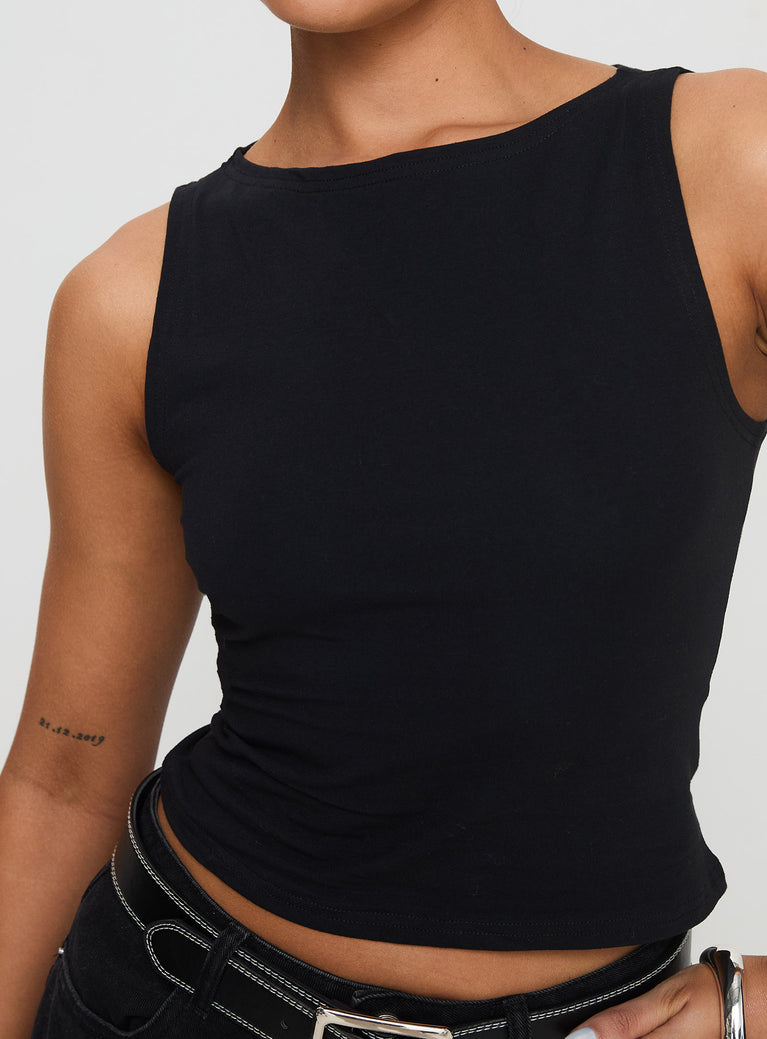 Bleeker High Neck Top Black | Princess Polly USA