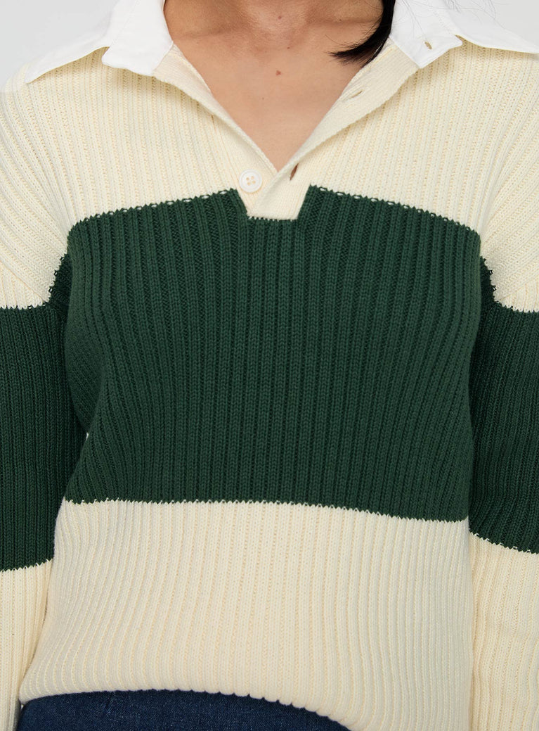 Prince Rugby Shirt Moss Stripe | Princess Polly USA