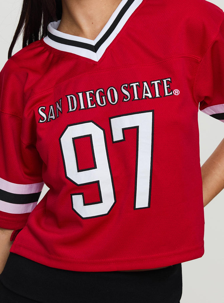 SDSU Football Jersey Red | Princess Polly USA