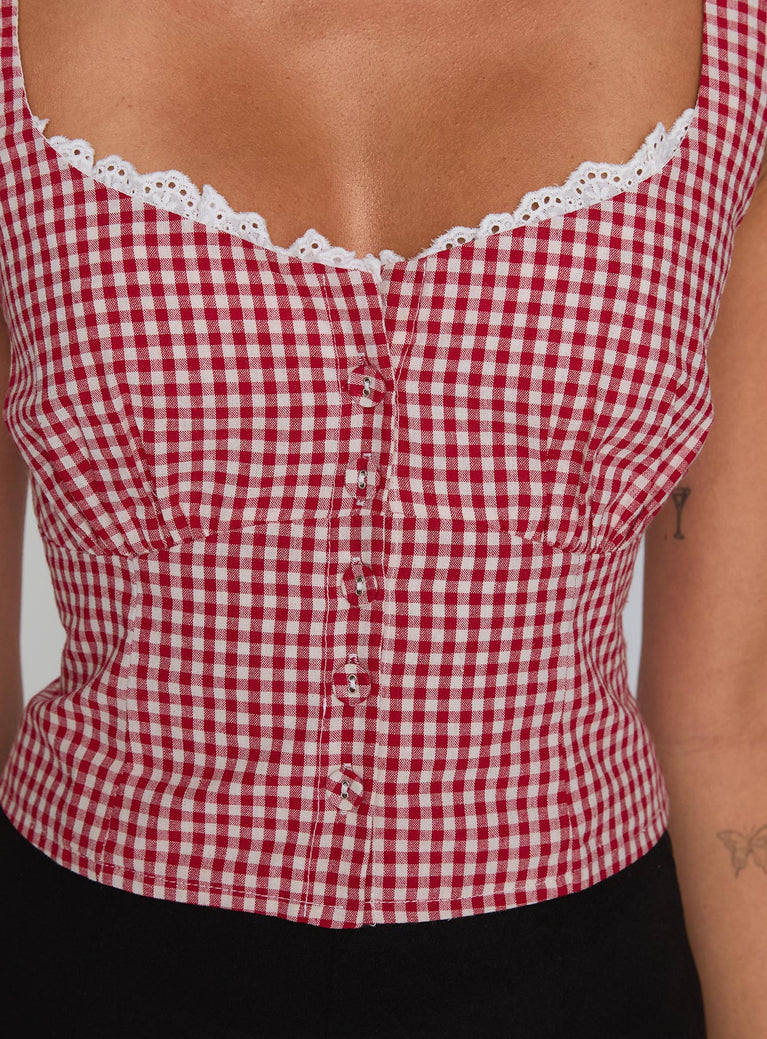Bruncheon Top Red / White | Princess Polly USA