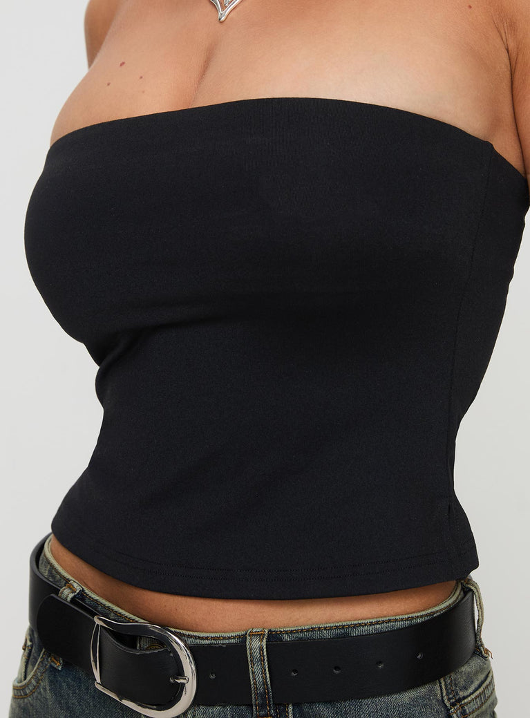Aurorah Strapless Top Black | Princess Polly USA