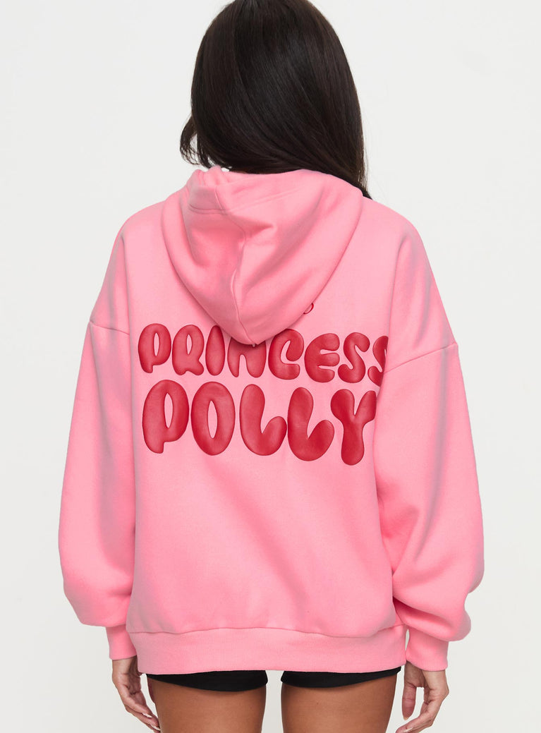 Princess Polly Hooded Sweatshirt Bubble Text Pink / Red | Princess ...