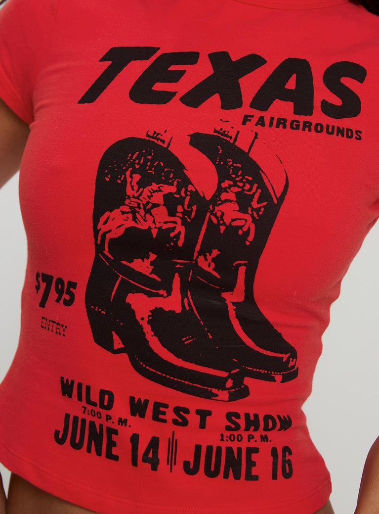 Texas Baby Tee Red | Princess Polly USA