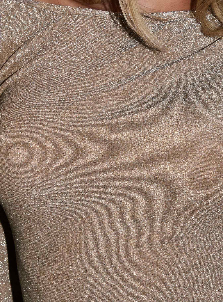 Amaltheia Long Sleeve Top Gold | Princess Polly USA