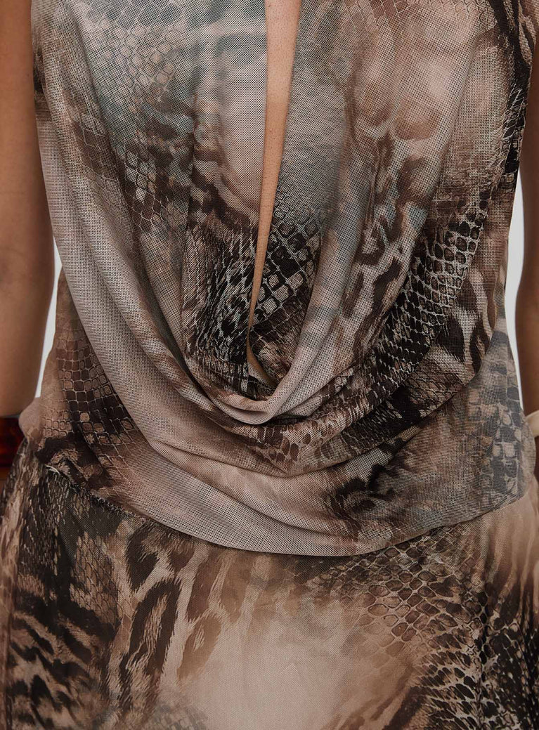 Bossa Nova Halter Mini Dress Snake | Princess Polly USA