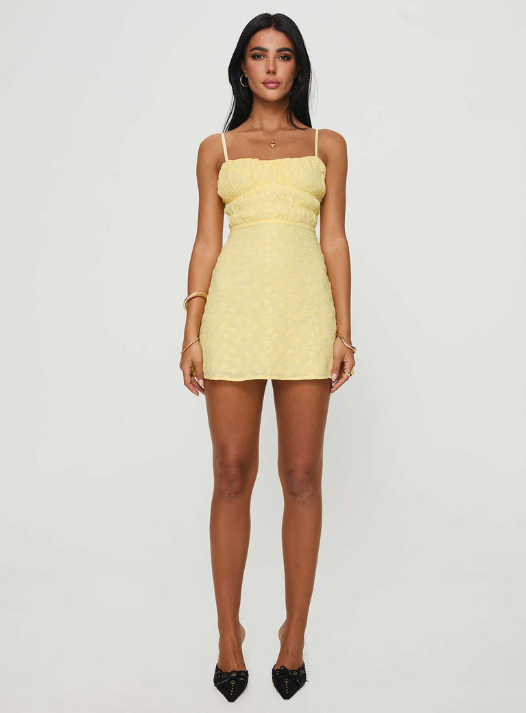 Lucius Mini Dress Lemon | Princess Polly USA