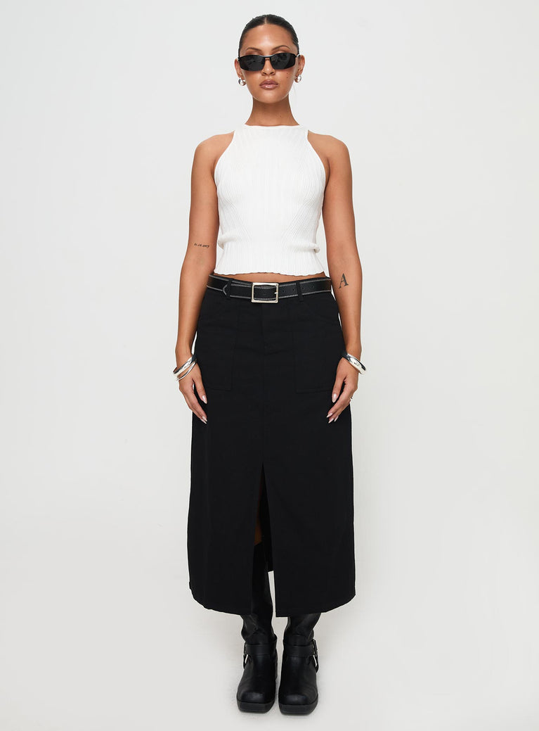 Sumac Midi Skirt Black | Princess Polly USA