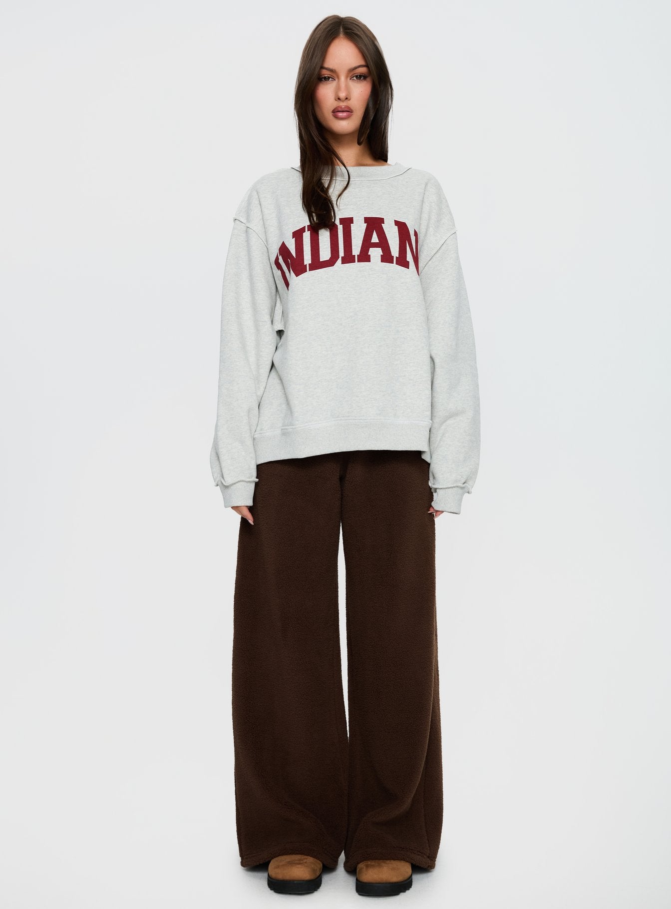 Siberia Fleece Track Pant Chocolate Brown | Princess Polly