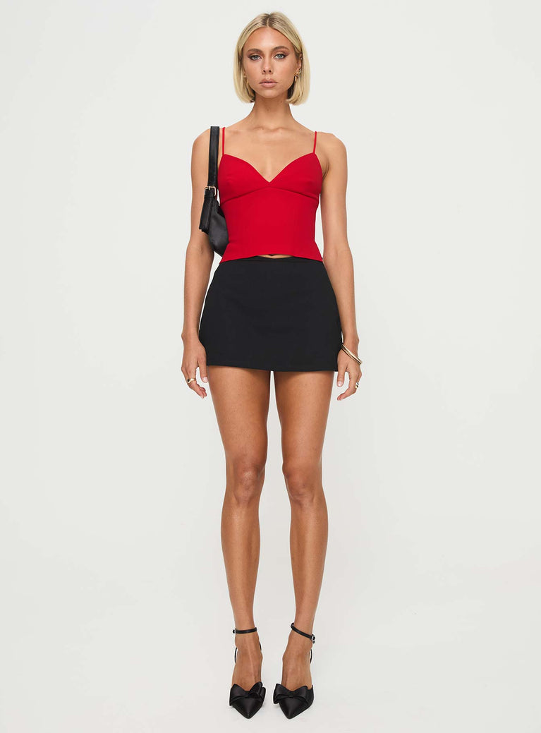 Sculpture Top Red | Princess Polly USA