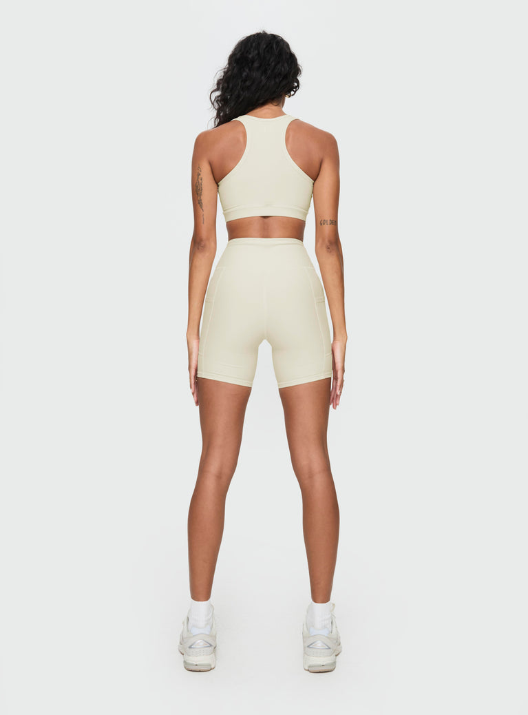 Power Activewear Rib Shorts Latte | Princess Polly USA