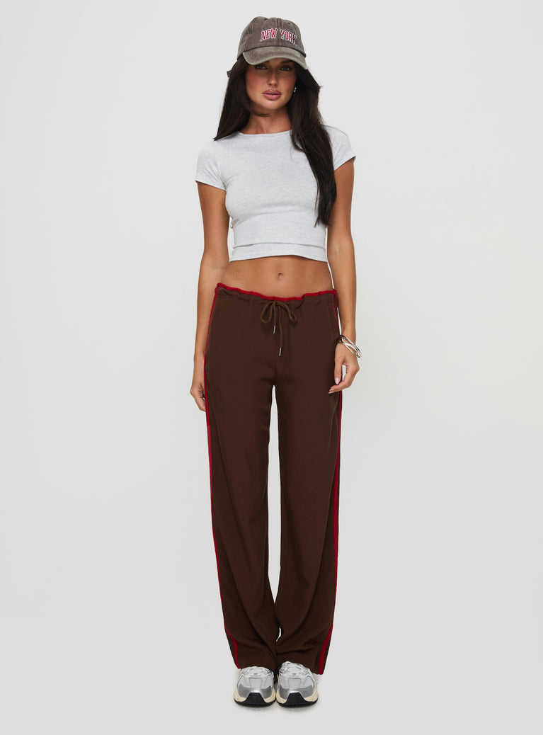 Maranie Pants Brown / Red | Princess Polly USA