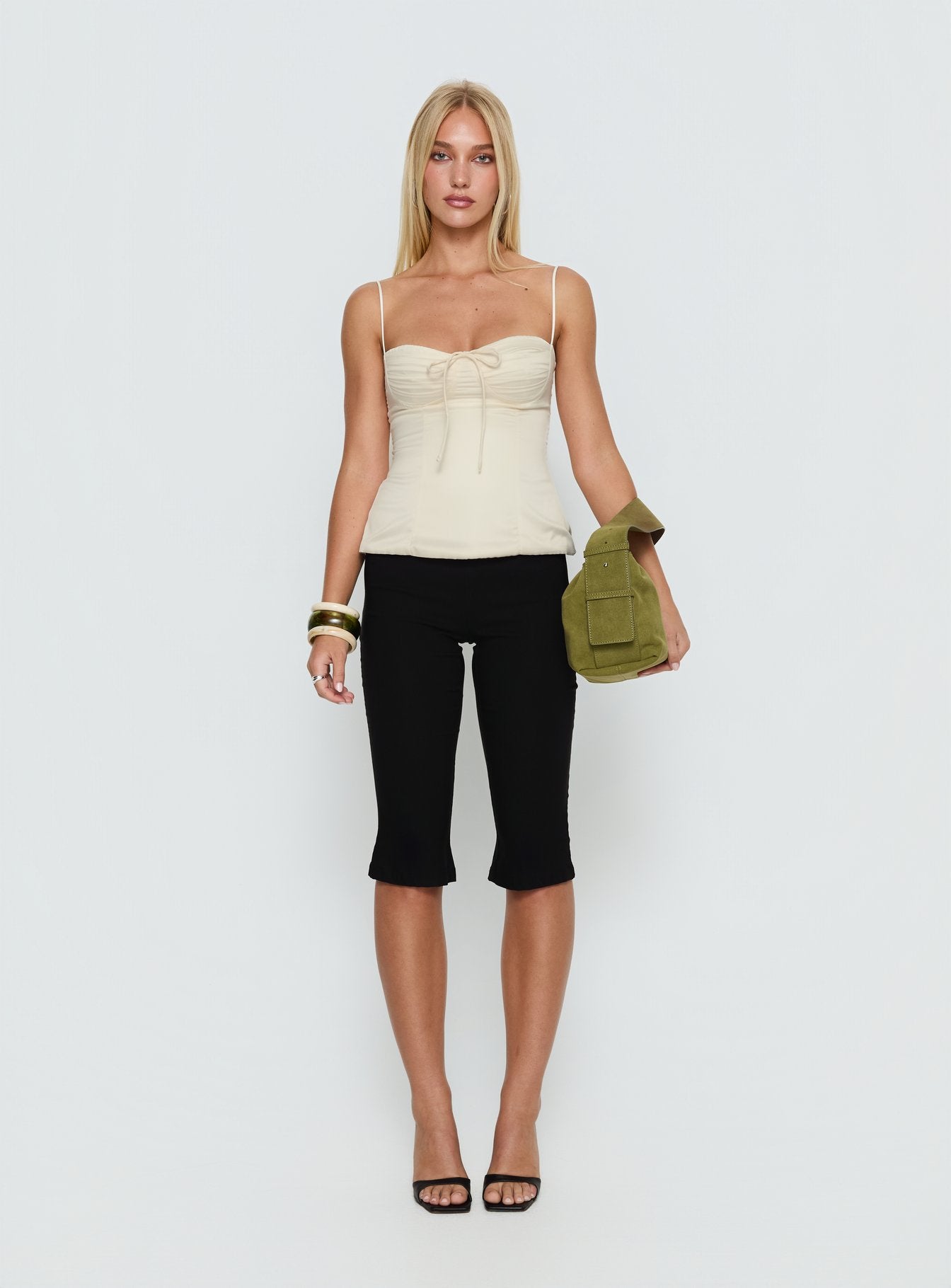 Hildy Tie Back Top Butter | Princess Polly
