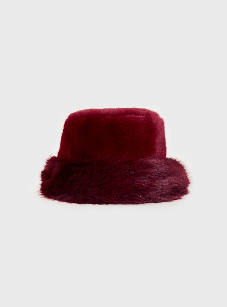 Avaah Fluffy Hat Red | Princess Polly USA